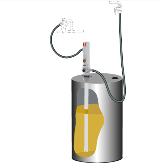 SAMOA Pumpmaster 2 - 3:1 Ratio Air Operated Drum Bung Mounted Oil Pump ...